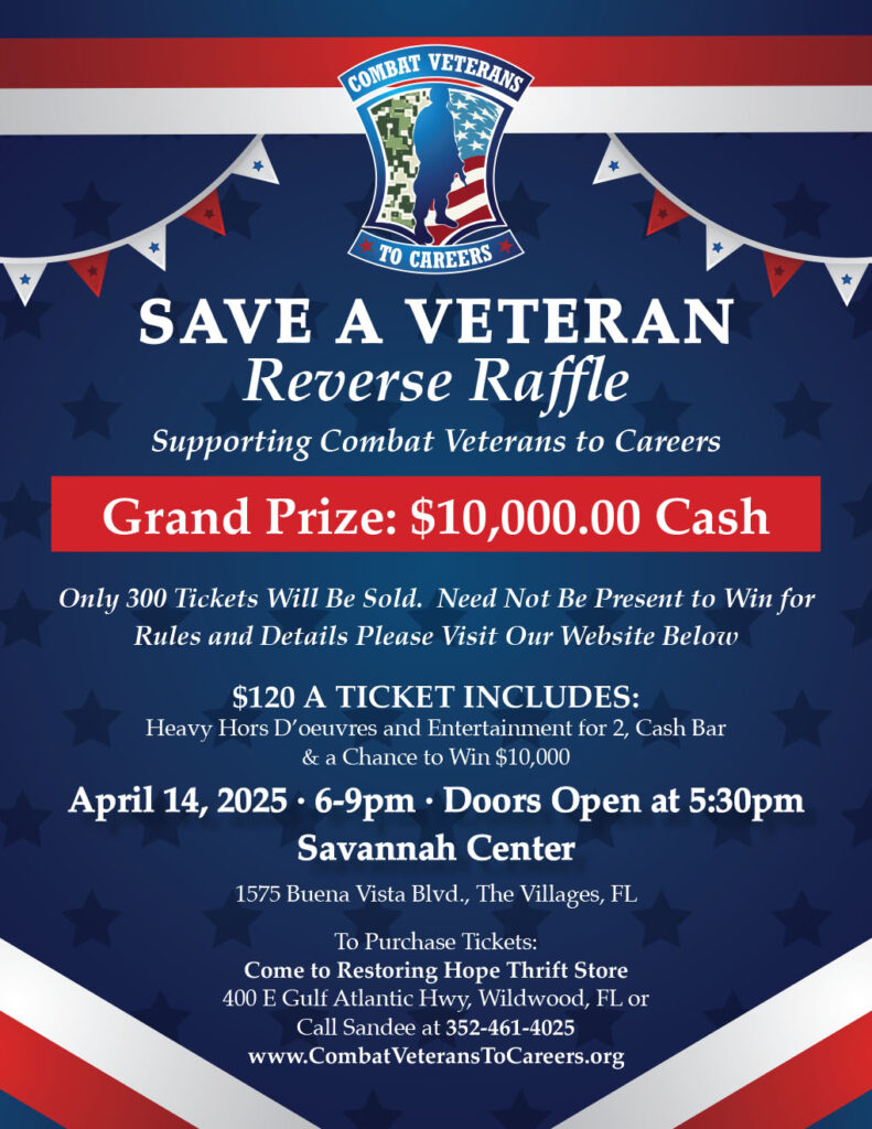2025 Save A Veteran Reverse Raffle – Combat Veterans to Careers